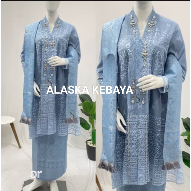 Ak/set kebaya SONGKET SELENDANG V KARTINI / kebaya JUMBO LD 130 ...