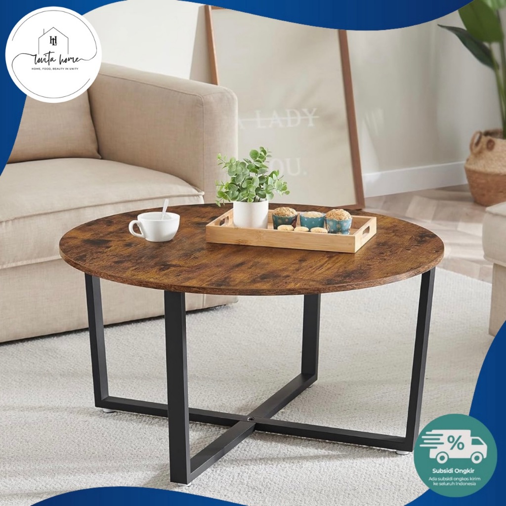 KAYU Rustic Wooden Round Guest Table / Minimalist Guest Table / Coffee ...
