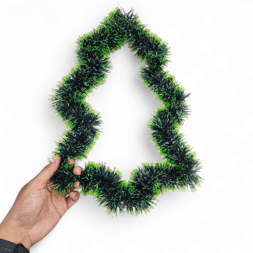 HIJAU PUTIH Green and snow white Slinger Christmas Tree Krans M15/5 ...