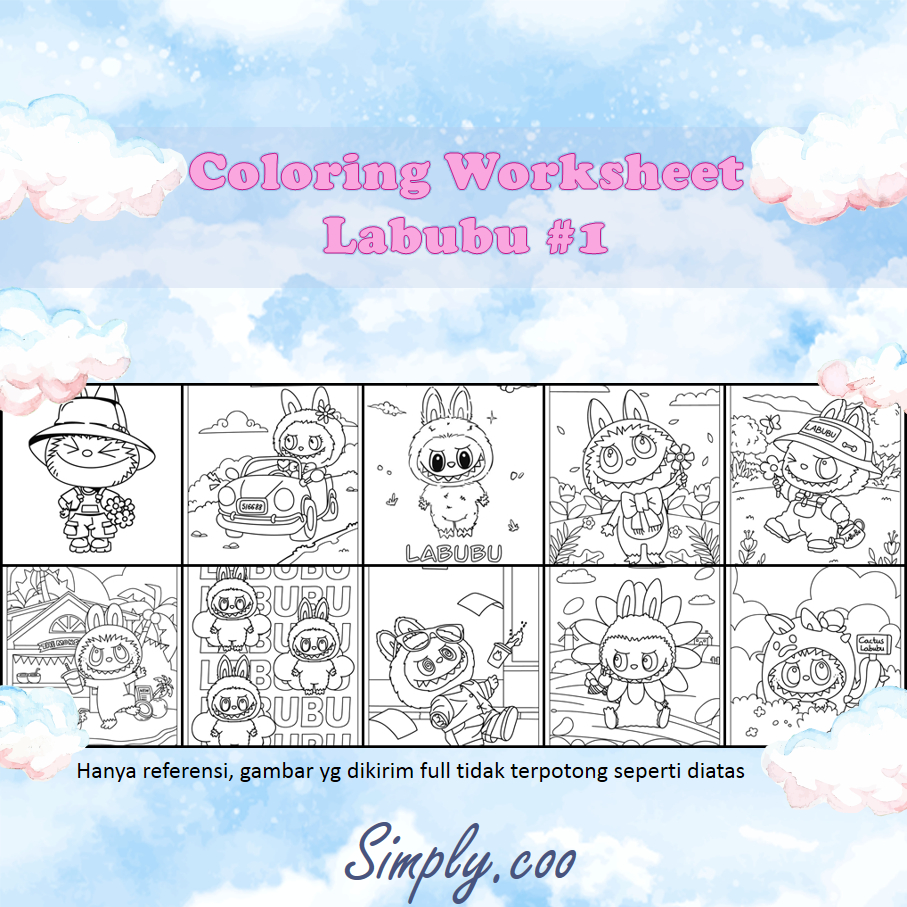 Worksheet worksheet PAPER coloring LABUBU coloring worksheet | Shopee ...