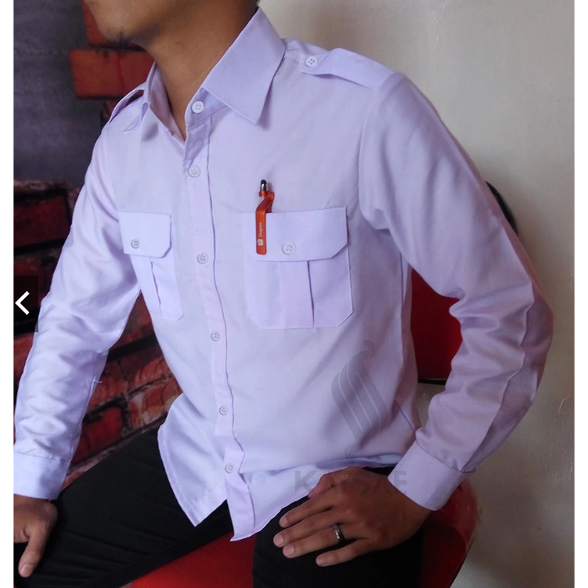 KEMEJA Latest White Long Sleeve Men's PDL PDH Shirt Work Clothes ...