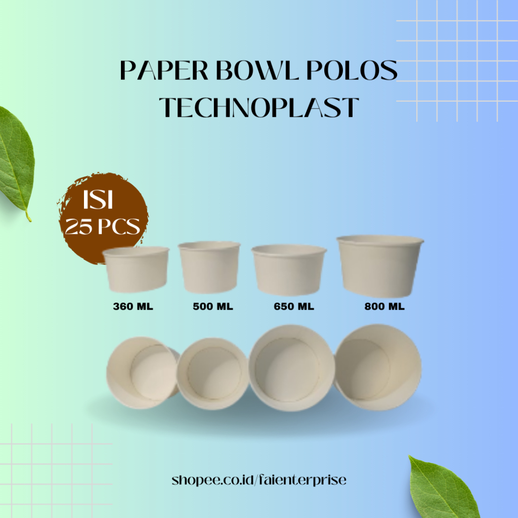 PUTIH Paper Bowl/Plain White Paper Bowl/Lid Paper Bowl / Paper Bowl ...