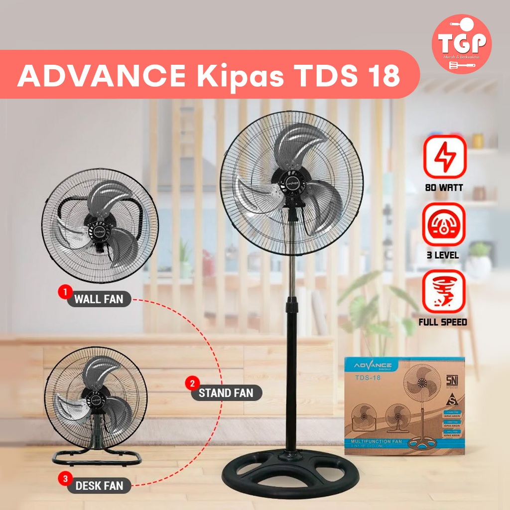 3 IN 1 FAN TDS 18 ADVANCE 18 INCH TABLE WALL STANDING FAN 1 YEAR ...