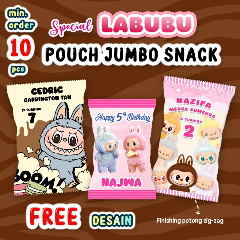 Labubu CUSTOM POUCH JUMBO SNACK LABUBU SOUVENIR | Shopee Malaysia