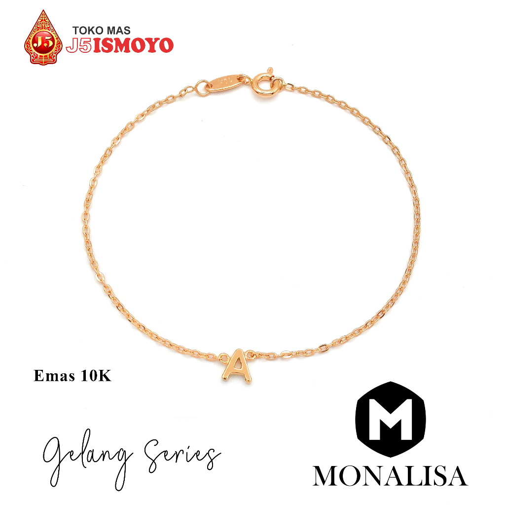 Original Mas Gold Bracelet Monalisa J5 Ismoyo Letter Chain | Shopee ...