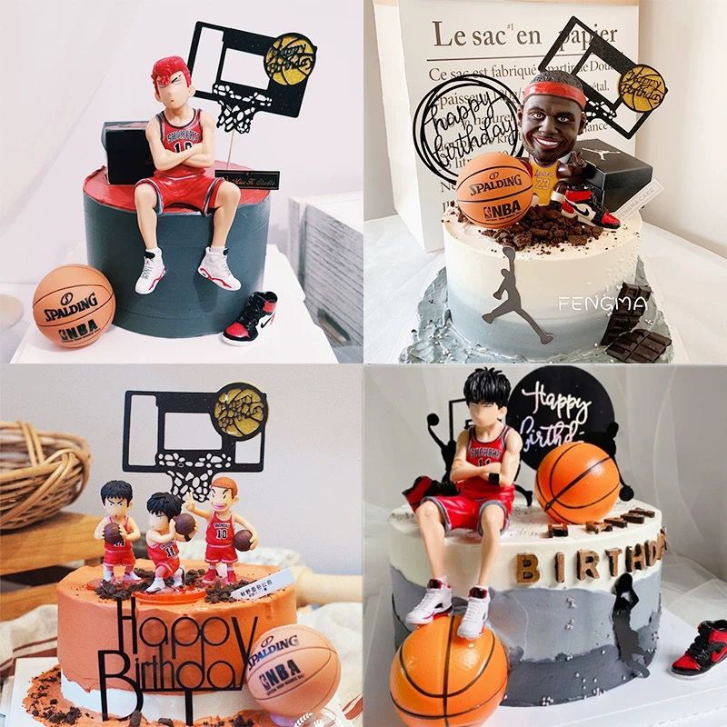 Cake Topper Theme Football Basketball Foot Ball Basketball Hoop Cake ...
