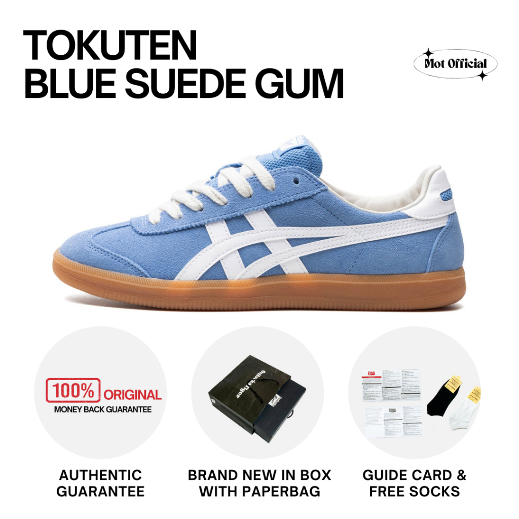 0nitsuka Tiger Tokuten Blue Suede Sneakers | Shopee Malaysia