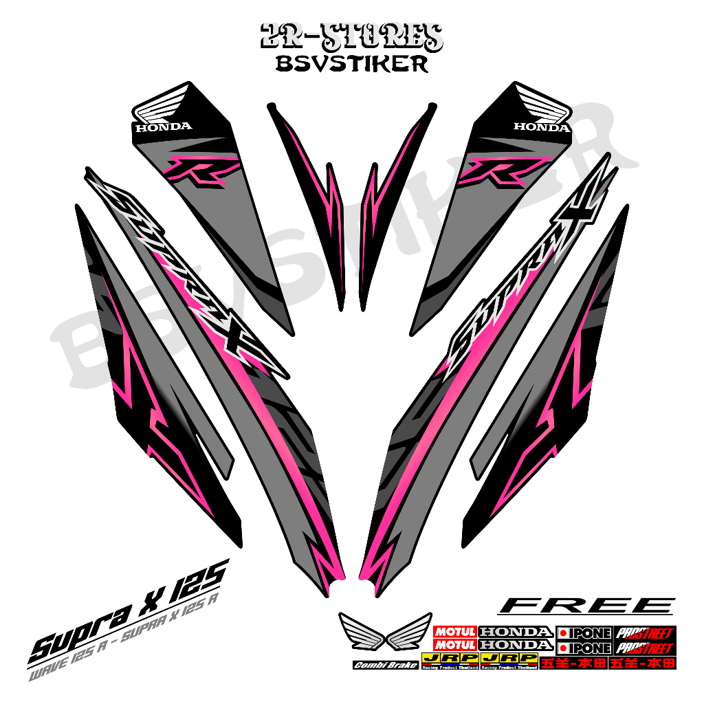 Sticker / striping supra x 125 fi / wave 125r graphics (sku1) / sticker ...