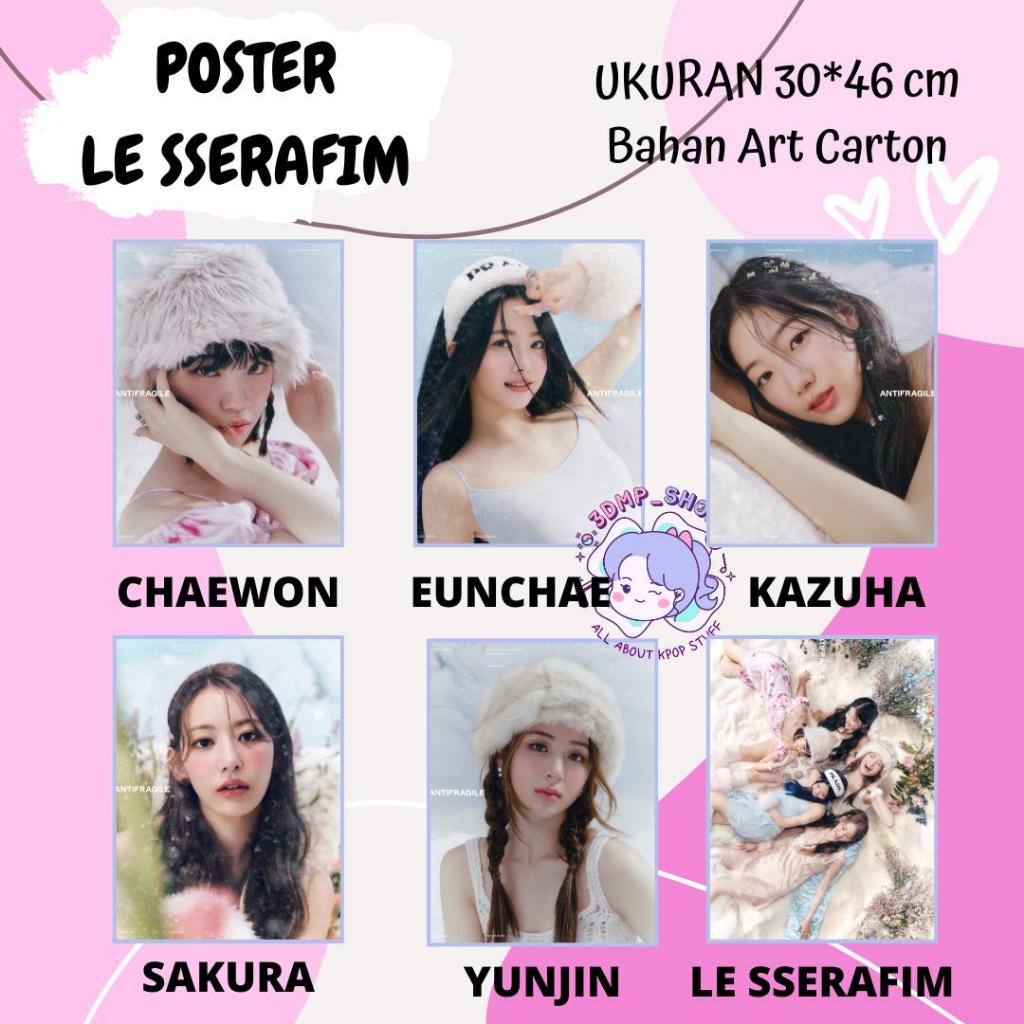 HIASAN DINDING Le SSERAFIM ANTIFARGILE POSTER A3 WALL DECORATION ...