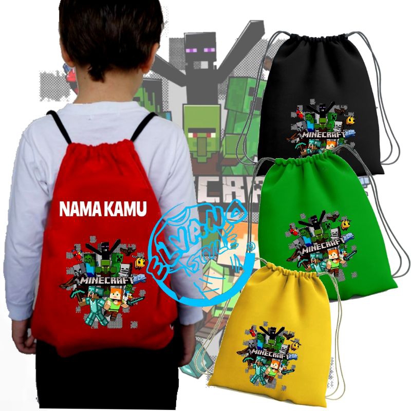 Minecraft Children's Drawstring Bag/Children's String Bag Minecraft ...