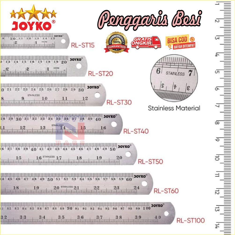 Stainless Steel Ruler, JOYKO IRON Ruler, IRON MISTAR, Stainless Steel ...