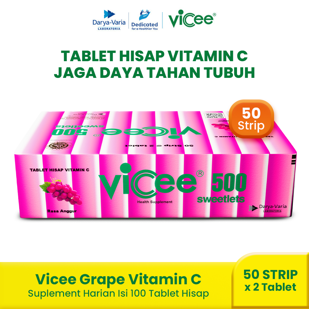 Vicee Grape Vitamin C Daily Supplement Contains 100 Suction Tablets (50 ...