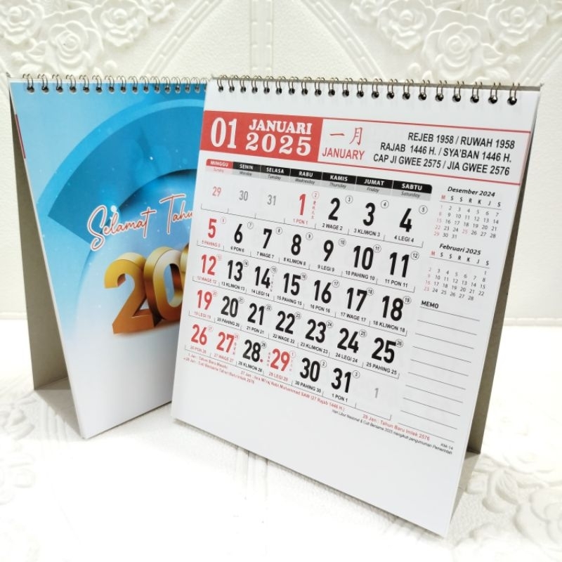HITAM 2025 black number HVS paper desk work calendar (equipped with ...