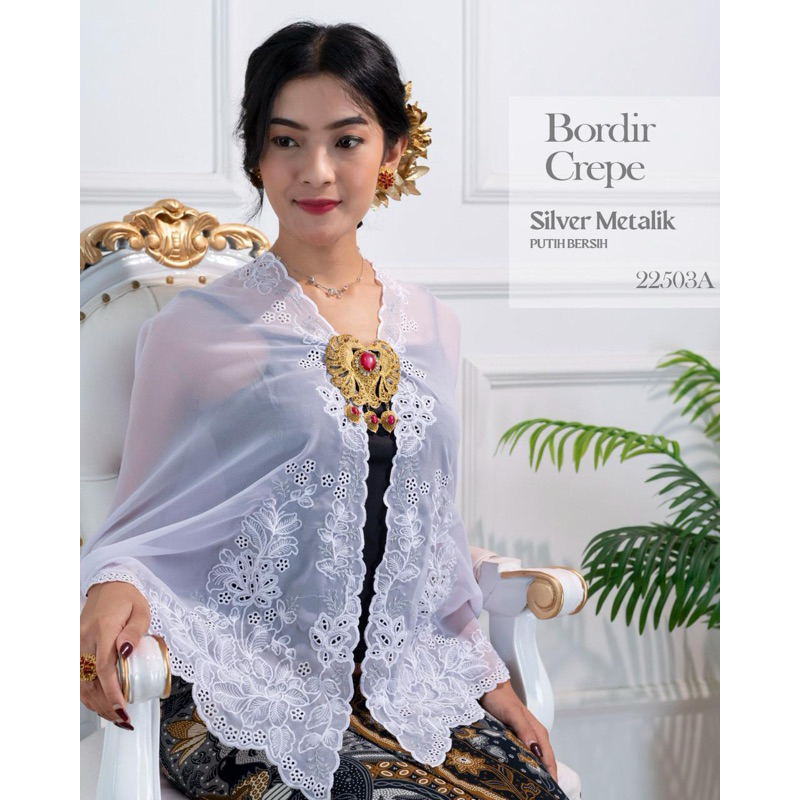 Two tone lotus motif embroidered kebaya fabric | Shopee Malaysia