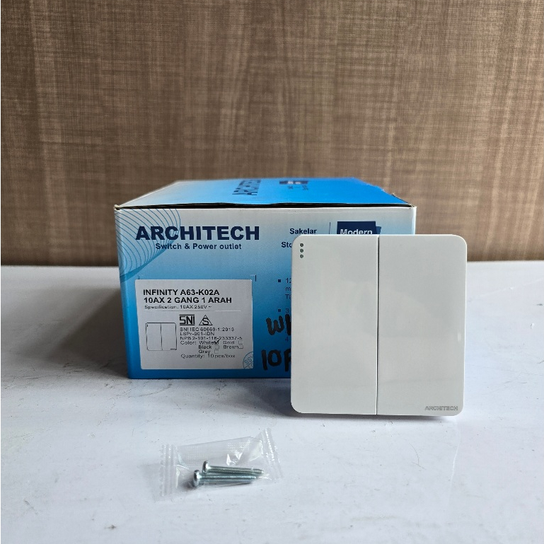 Architech Infinity 2 Gang 1 Way Switch White (A63-K02A) | Shopee Malaysia