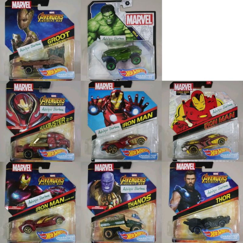 Hotwheels hot wheels character cars marvel avengers infinity war iron ...