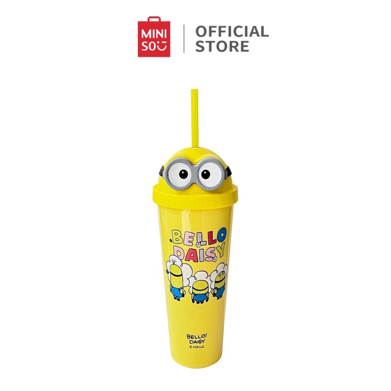 Miniso x Daisy Minions Collection Plastic Bottle with Straw Large ...
