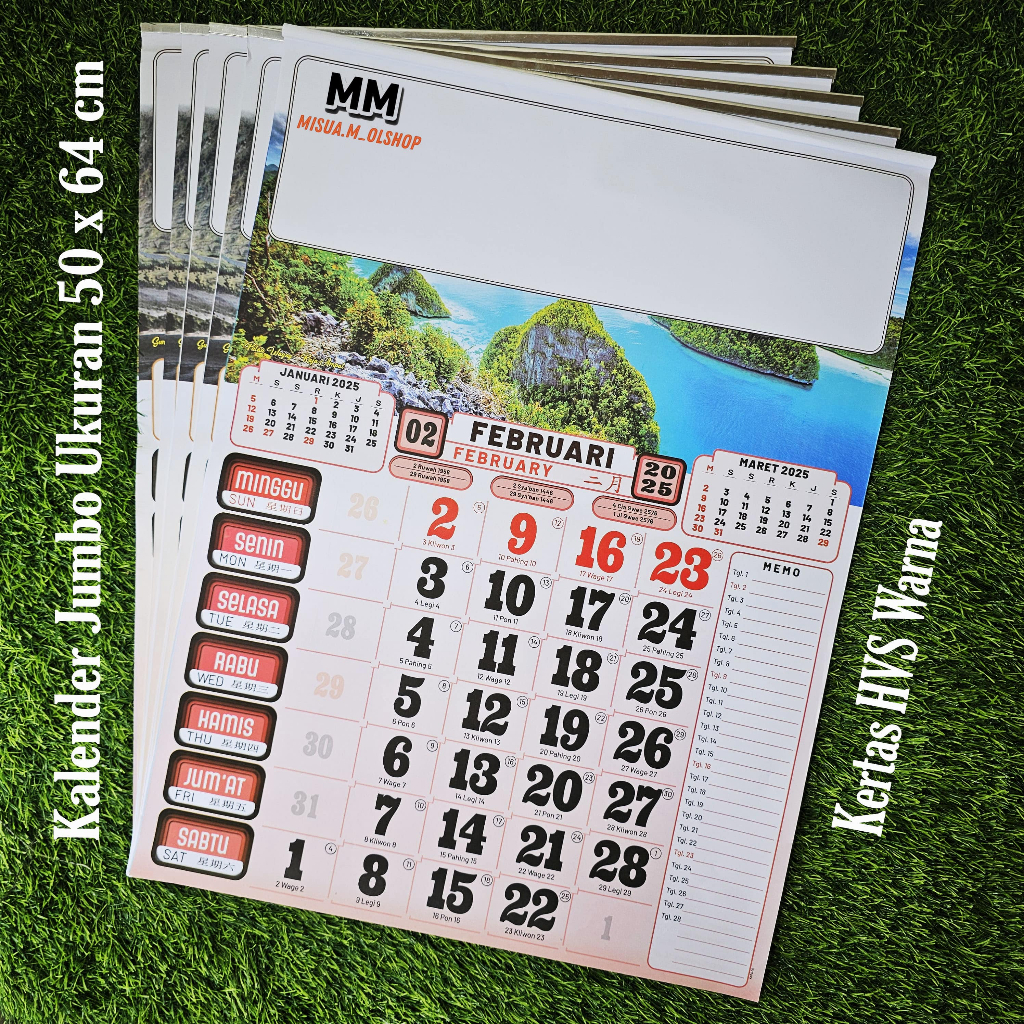 Jumbo SIZE WORK CALENDAR WITH COLOR HVS PAPER IMAGE 2025 | Shopee Malaysia