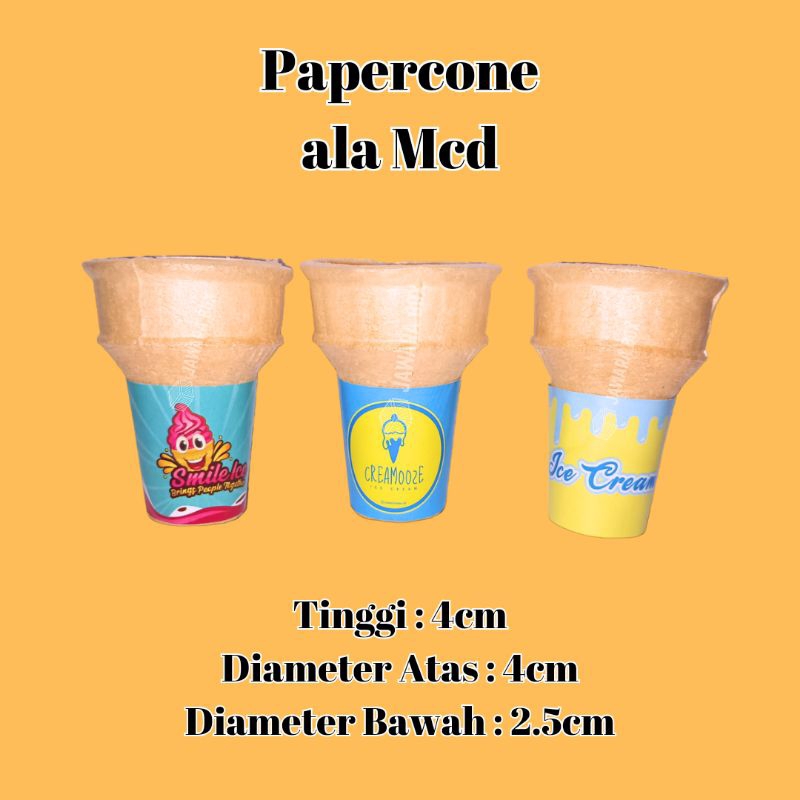 Papercone PAPER WAFFLE CONE ALA M'CD ICE CREAM SLEEVE CONE ICE CREAM ...