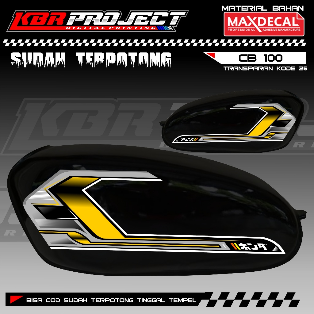 CB 100 PREMIUM TRANSPARENT STICKERS COOL MOTORCYCLE HONDA MOTORCYCLE ...