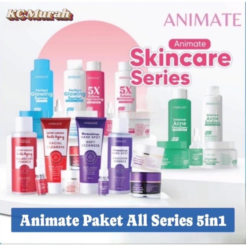 Animate Whitening Series Package 5in1 / Acne solution 5in1 / Glowing ...