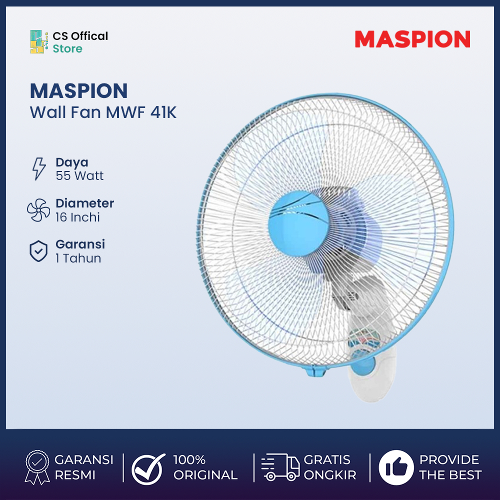 Maspion MWF 41K Wall Fan Wall Fan 16 INCH 400 mm 3 Speed | Shopee Malaysia