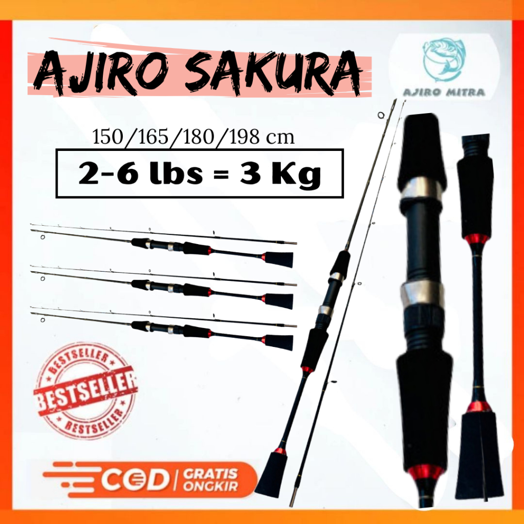 UL sakura ultralight fishing rod 2-6lb solid fiber strong max 3kg up ...