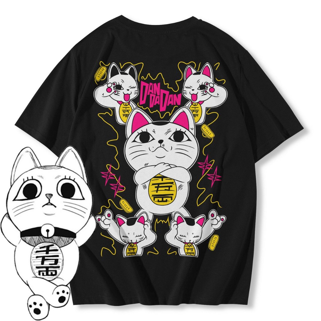 Turbo Baba Neko Dandadan T-shirt Yokai Curse Demon Cat Doll Otaku Anime ...