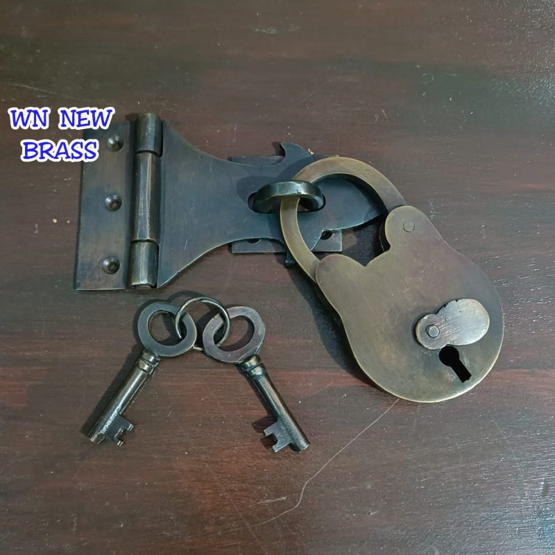 Overpal Latch Hinge Locking Padlock for Antique Fence House Door 11,5cm ...