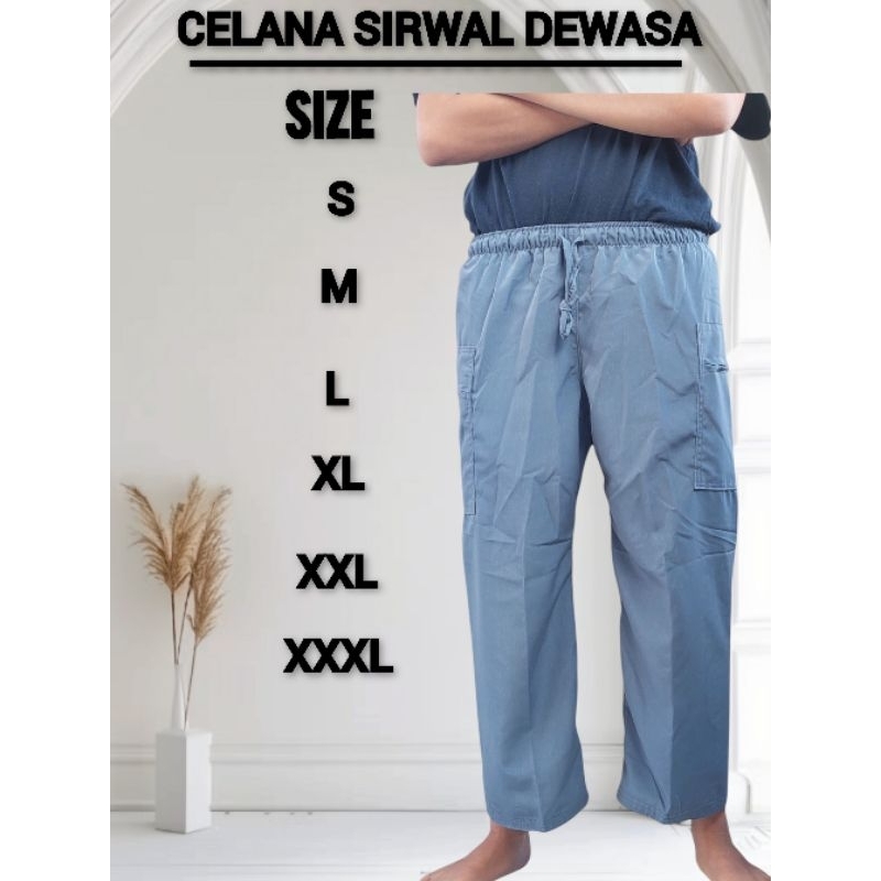 HITAM Adult Men'S Muslim Sirwal Pants Jumbo Size S M L XL XXL XXXL ...