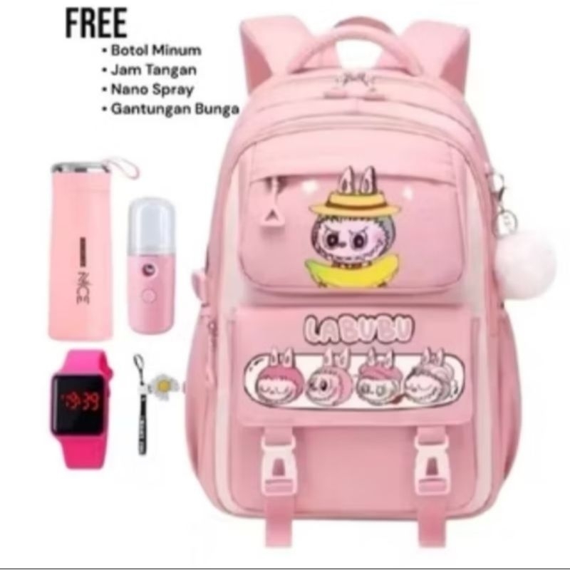 LABUBU Children's school backpack VIRALL DOLL LABUBU bag Newest pumpkin ...