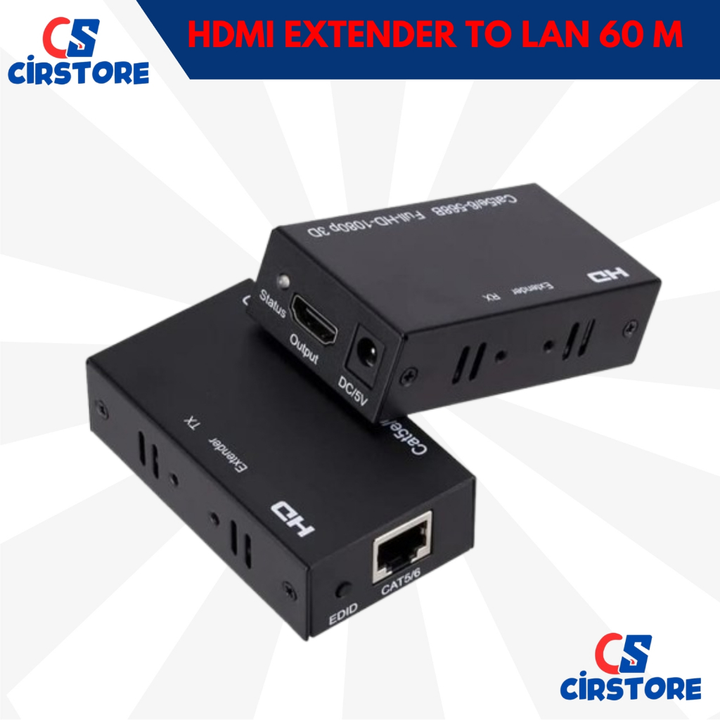 Hdmi extender 60m cat 5 / 5e / 6 / cat5 / cat6 Converter hdmi to lan 60 meters | Shopee Malaysia
