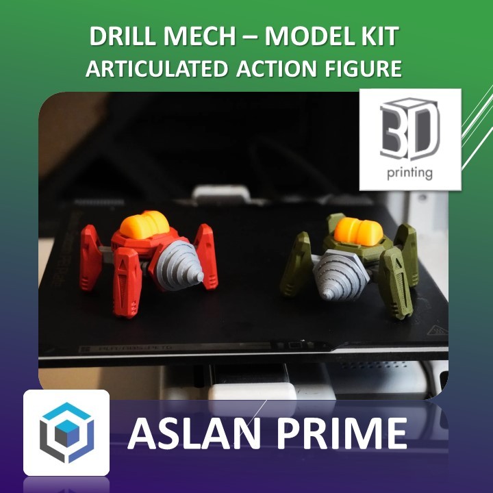 DRILL MECH MECHA TANK MODEL KIT POSEABLE JOINTED ACTION FIGURE 3D Print ...