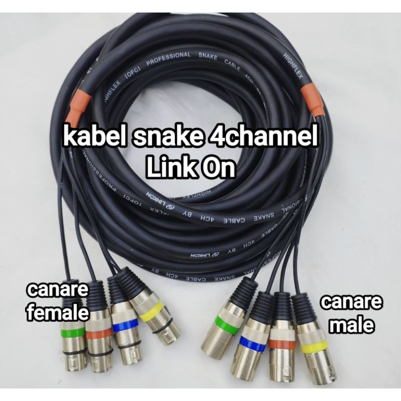 CABLE SNAKE LINK ON 4 CHANNEL LONG COMPLETE WITH CANON MALE TO FEMALE ...