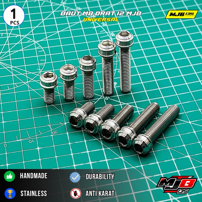 Custom DRAT L BOLT 12 M8 MJB MODEL STAINLESS ANTI RUST (1PCS BOLT ...