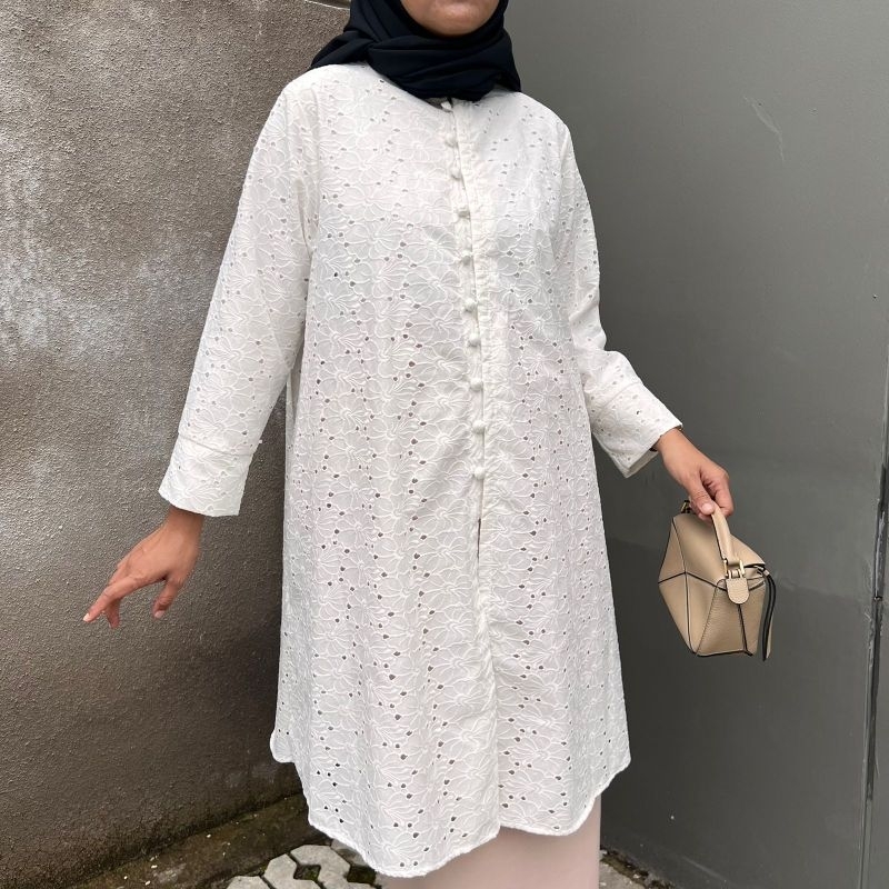 KATUN PUTIH Raisa PREMIUM EMBROIDERED COTTON TUNIC/CATBOL TUNIC ...