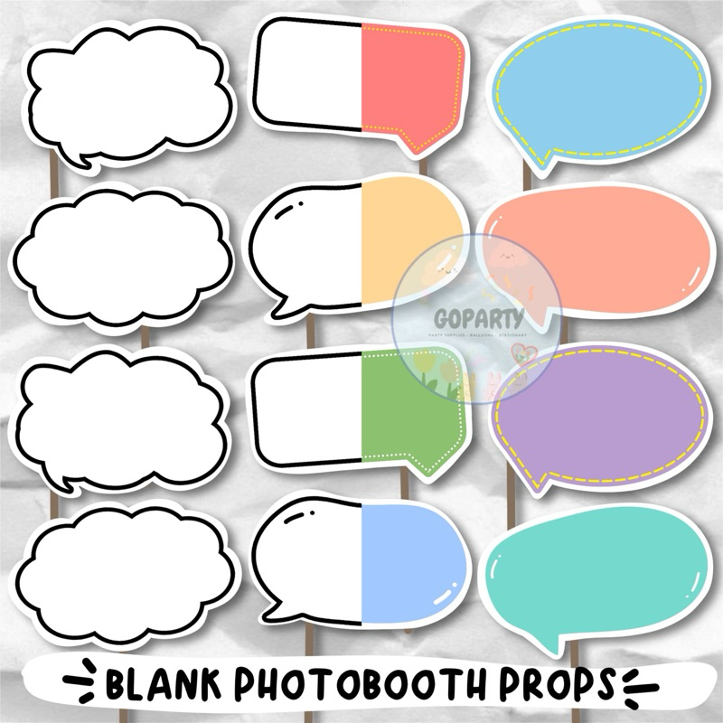 BLANK PHOTOBOOTH PROPS DIY EMPTY PHOTO STICKS CONTAIN YOURSELF ...