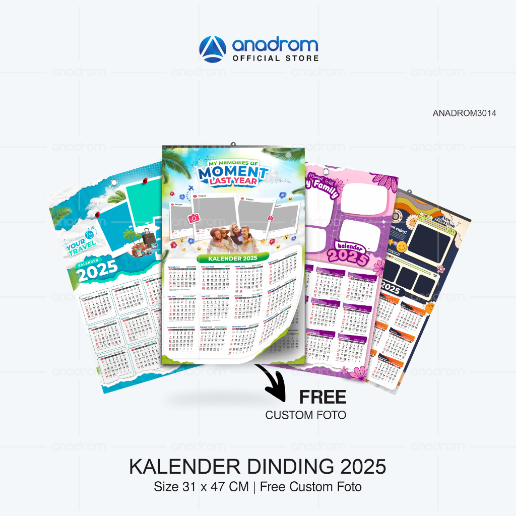2025 Calendar | A3 Wall Calendar | Free Design | Anadrom 3014 | Shopee ...