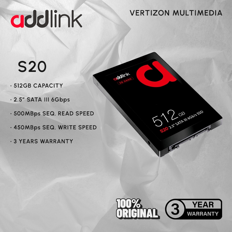 Addlink S20 512GB (SATA SSD) | Shopee Malaysia