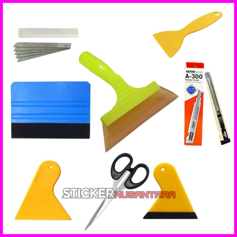 Complete PACKAGE TOOLS FOR installing GLASS STICKERS FILM RAKEL STICKER ...