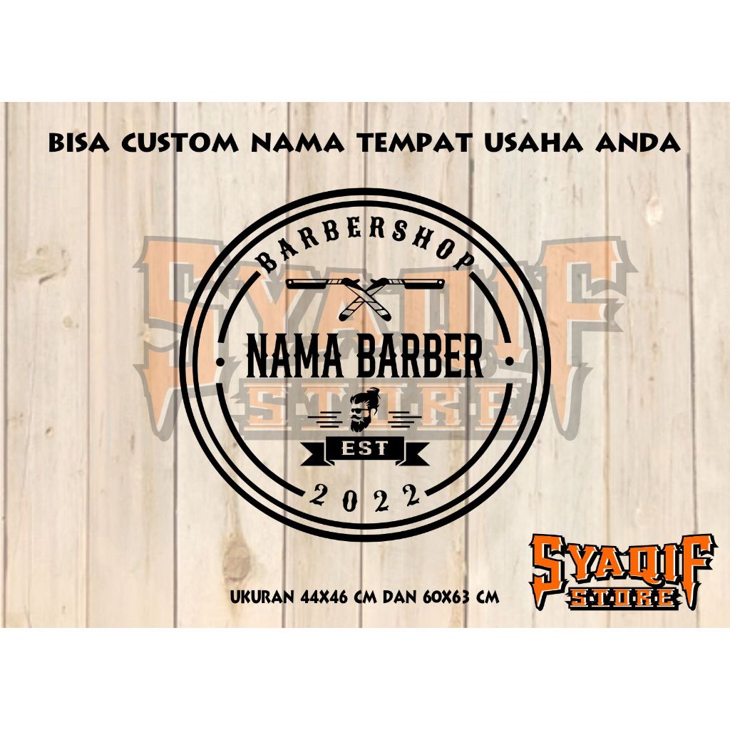 Custom STICKER NAME BARBERSHOP BARBER SHAVE CUTTING STICKER | Shopee ...