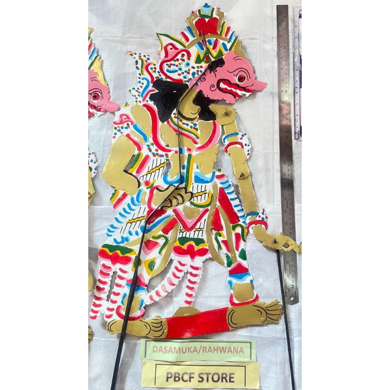 MERAH WAYANG RAHWANA DASAMUKA RAHWONO KUMBOKARNO BUTO RATON AMRAL RED ...