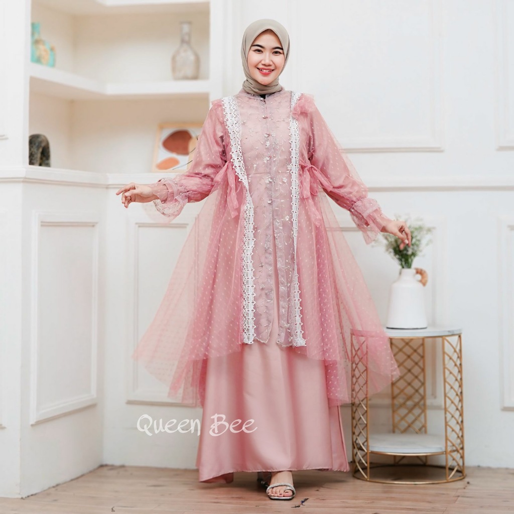 Safa Dress One Set Inner and Outer Queenbee Fashion Muslim Gamis for ...