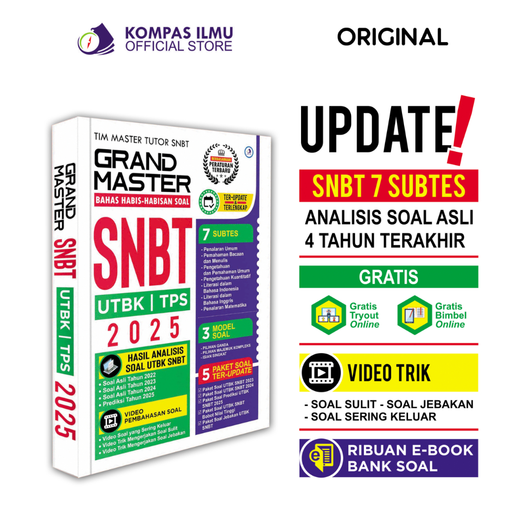 Latest UTBK SNBT 2025 Book Grand Master UTBK SNBT TPS 2025 FR Original ...