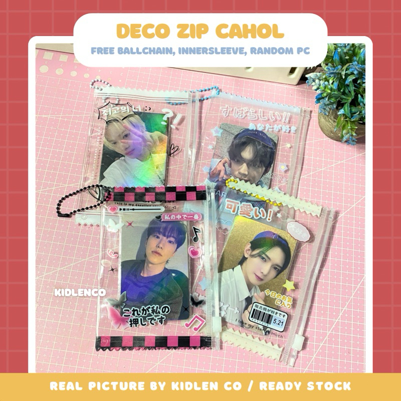 Deco zip cahol 2 sided poca holder transparent pvc wallet case ziplock ...