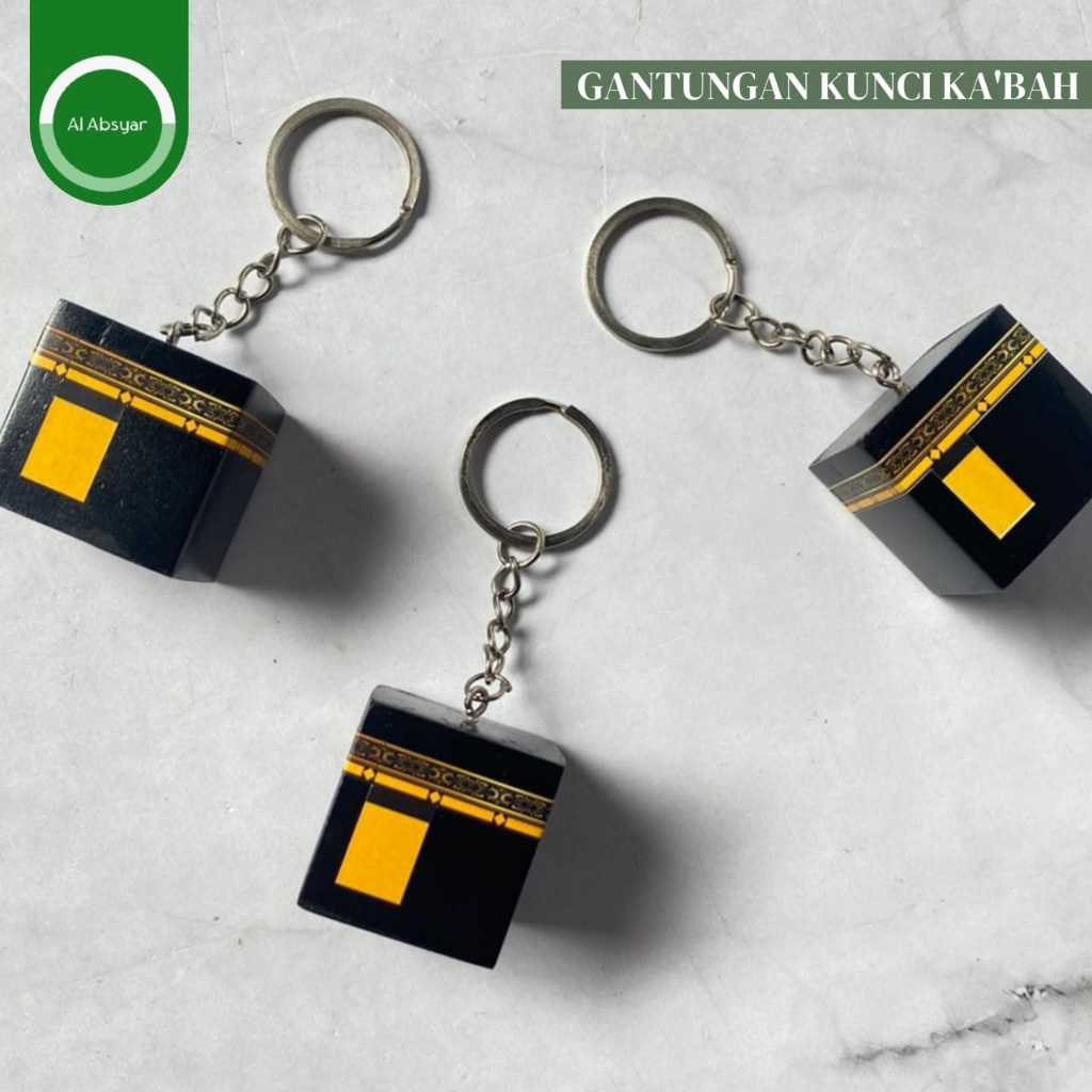 GANTUNGAN KAYU Ka'bah Shape Keychain 3x3 Handmade Quality Wood KABAH ...