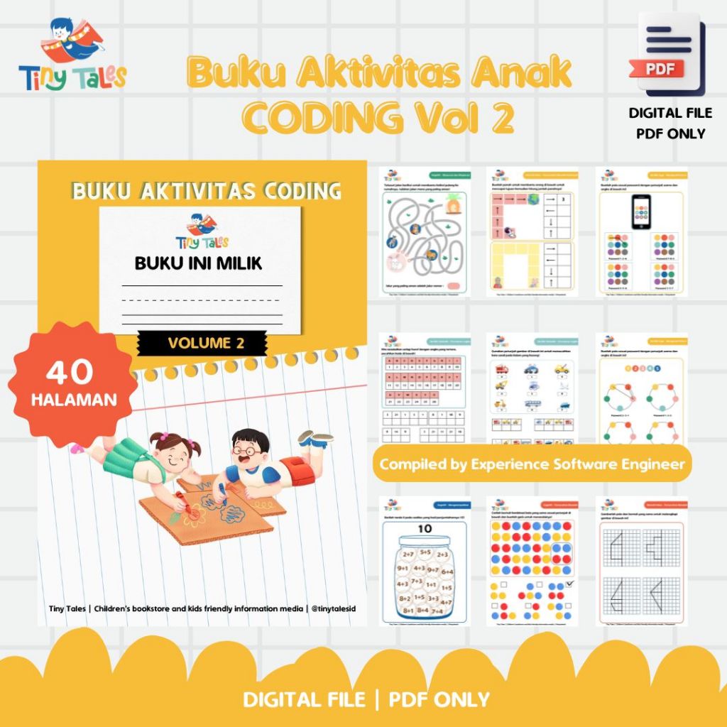 Vol 2 - PDF WORKSHEET - CODING FOR CHILDREN 5-6 YEARS VOL 2 (40 PAGES ...