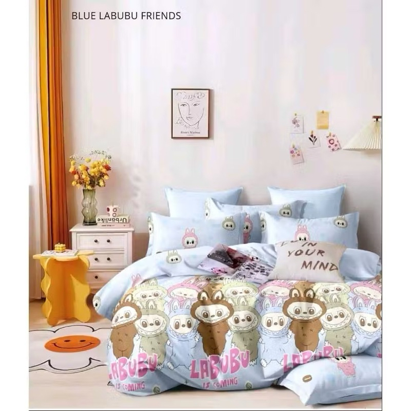 NEWEST LABUBU BED SHEETS SET PILLOW COVERS BOLSTER COVERS | Shopee Malaysia