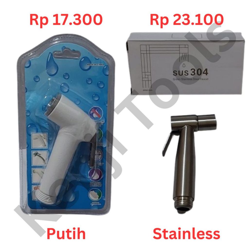 PUTIH White SUS 304 Stainless Closet Shower Jet Head 1/2 Inch Sitting ...