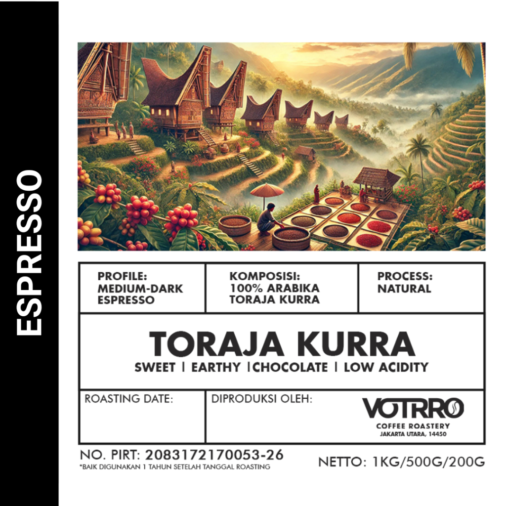 Natural Toraja Kurra Arabica Ground Coffee Beans Sulawesi Arabica ...